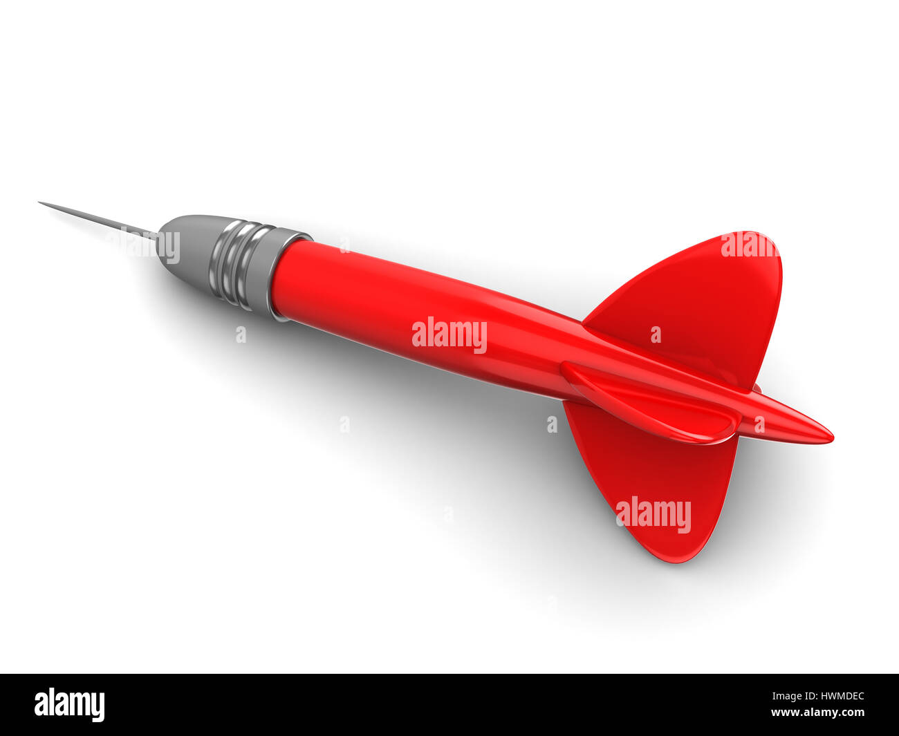 3d illustration of single dart over white background Stock Photo - Alamy