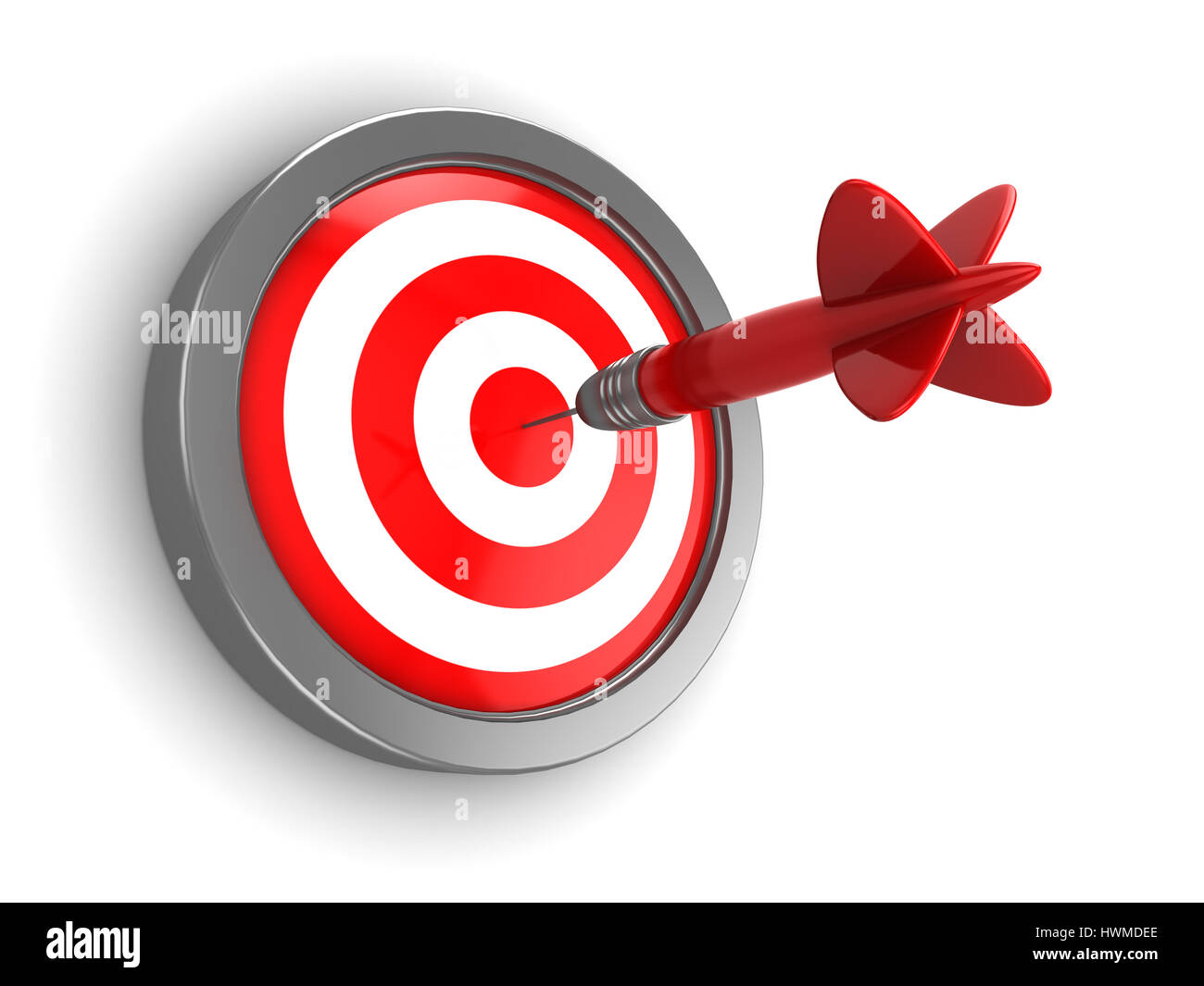 3d illustration of dart hitting target Stock Photo - Alamy