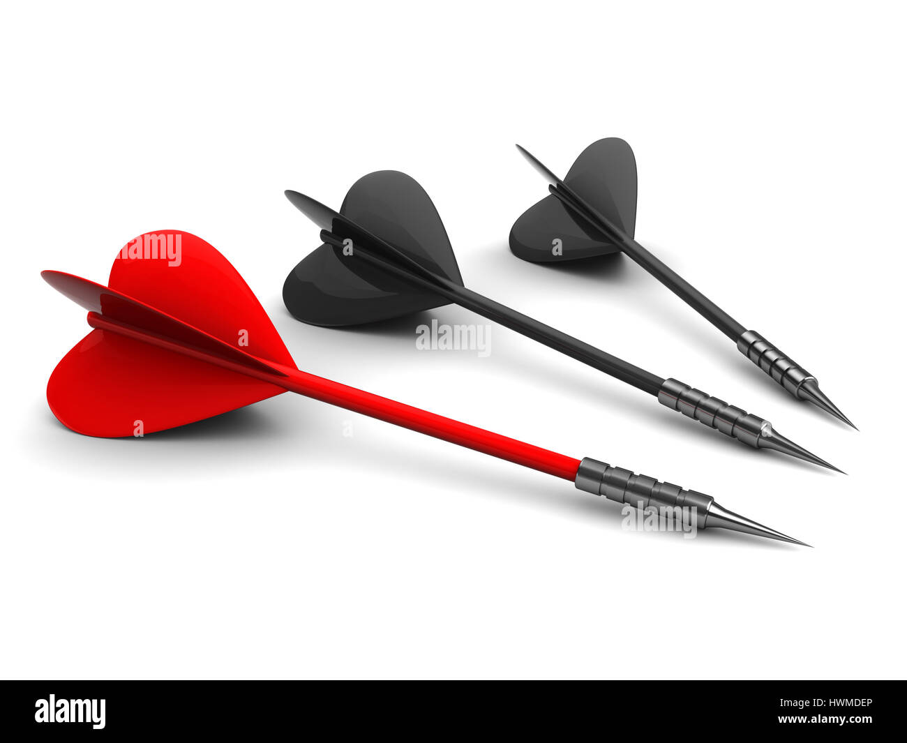 3d illustration of three darts over white background Stock Photo - Alamy