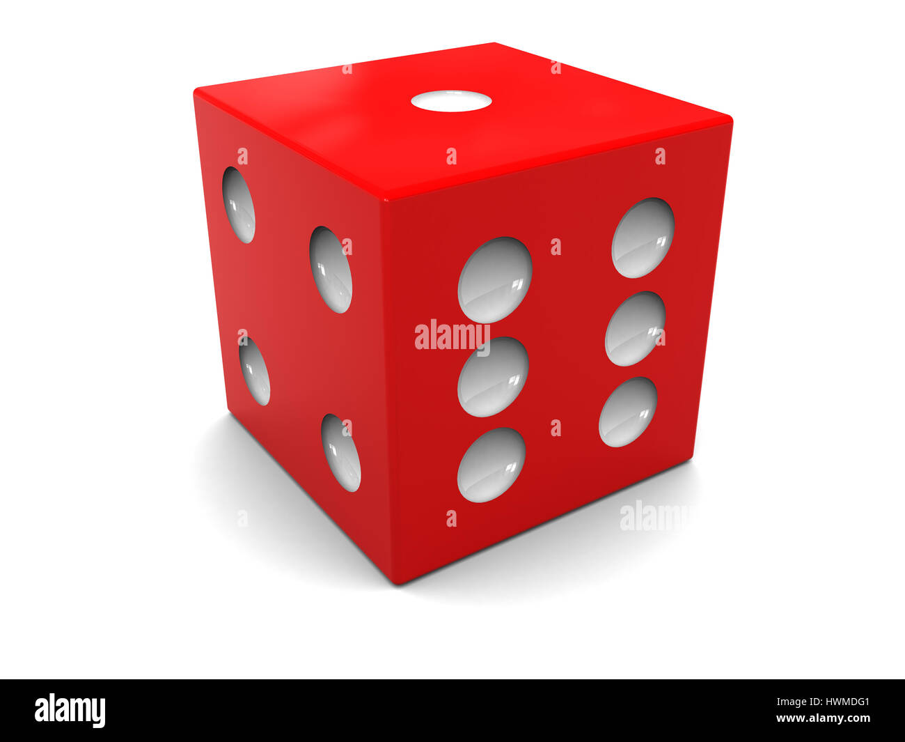 3d illustration of red plastic dice over white background Stock Photo ...