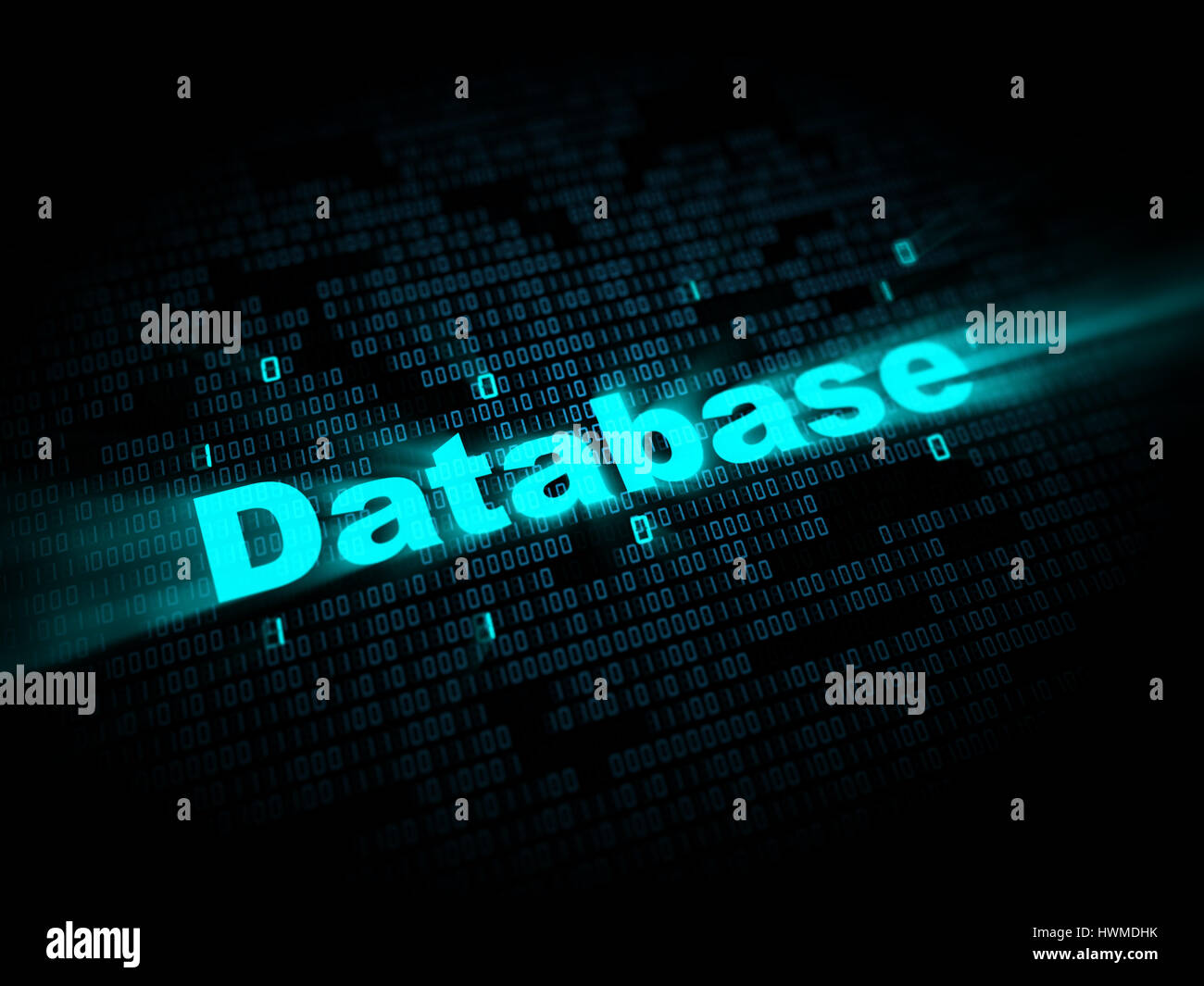 3d illustration of binary data and database sign Stock Photo - Alamy