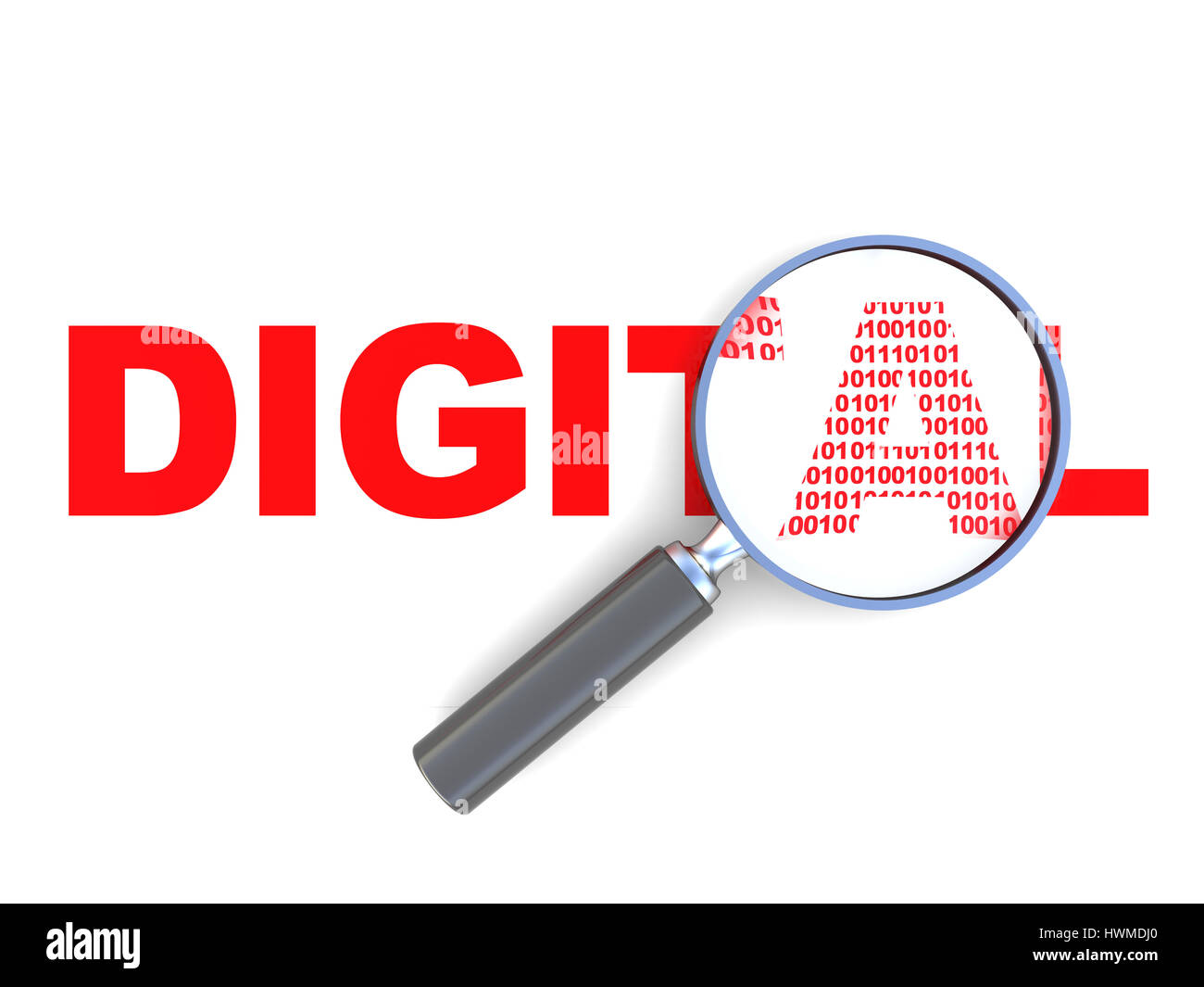 3d illustration of text 'digital' built from binary code Stock Photo ...