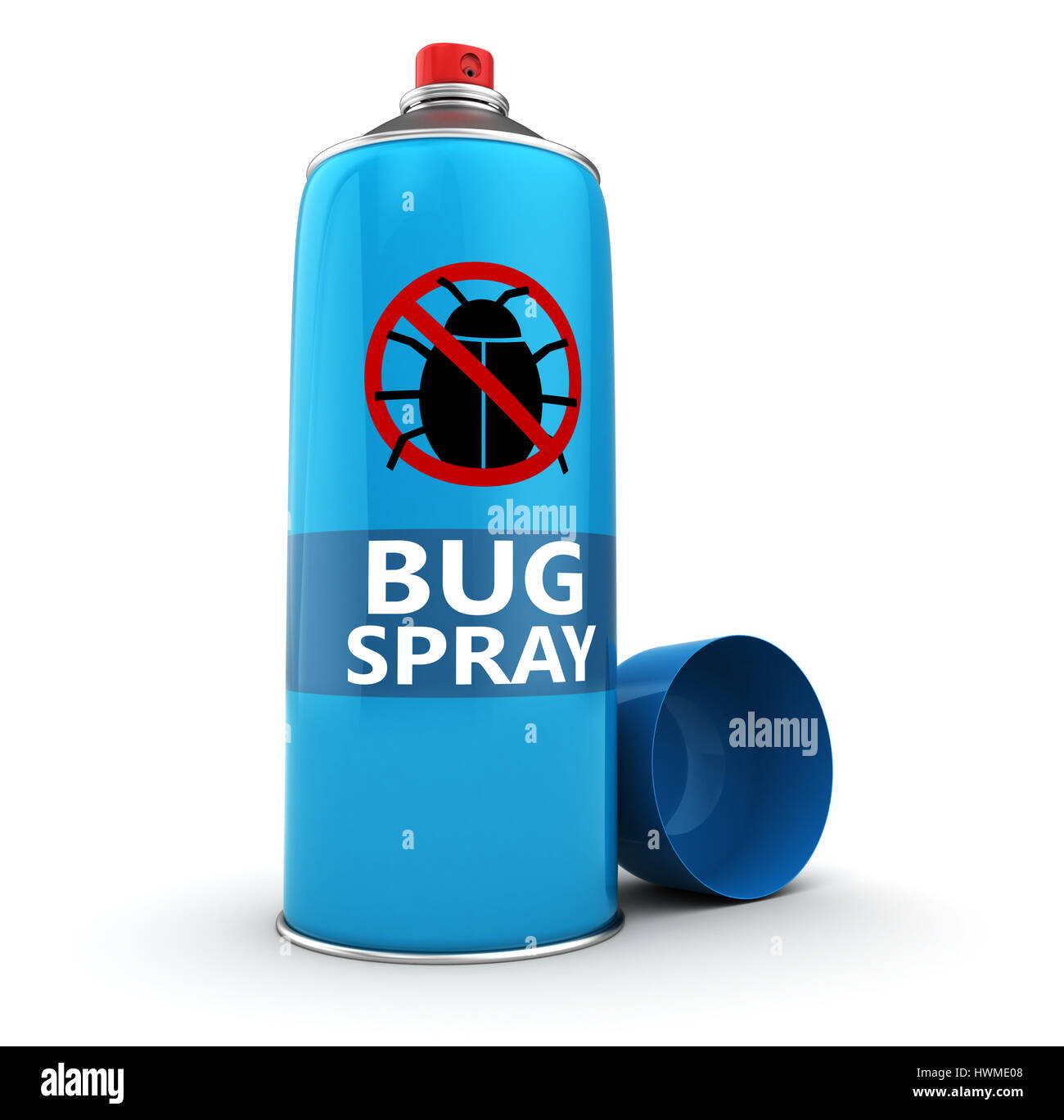 3d illustration of bug spray bottle over white background Stock Photo ...