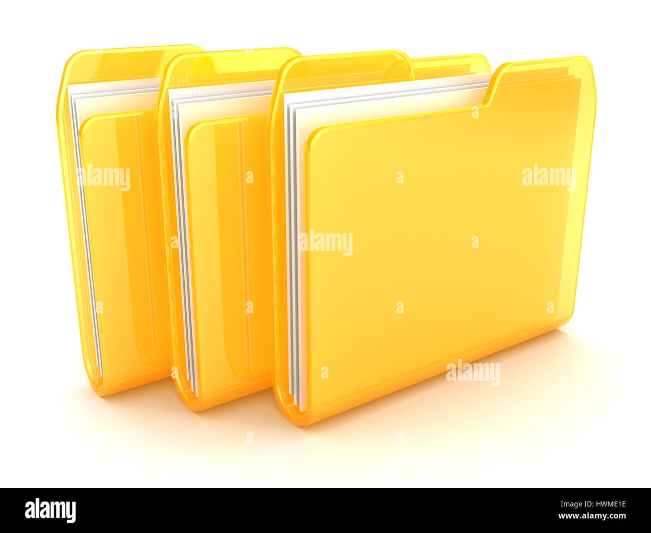3d illustrationof three folders over white background Stock Photo - Alamy