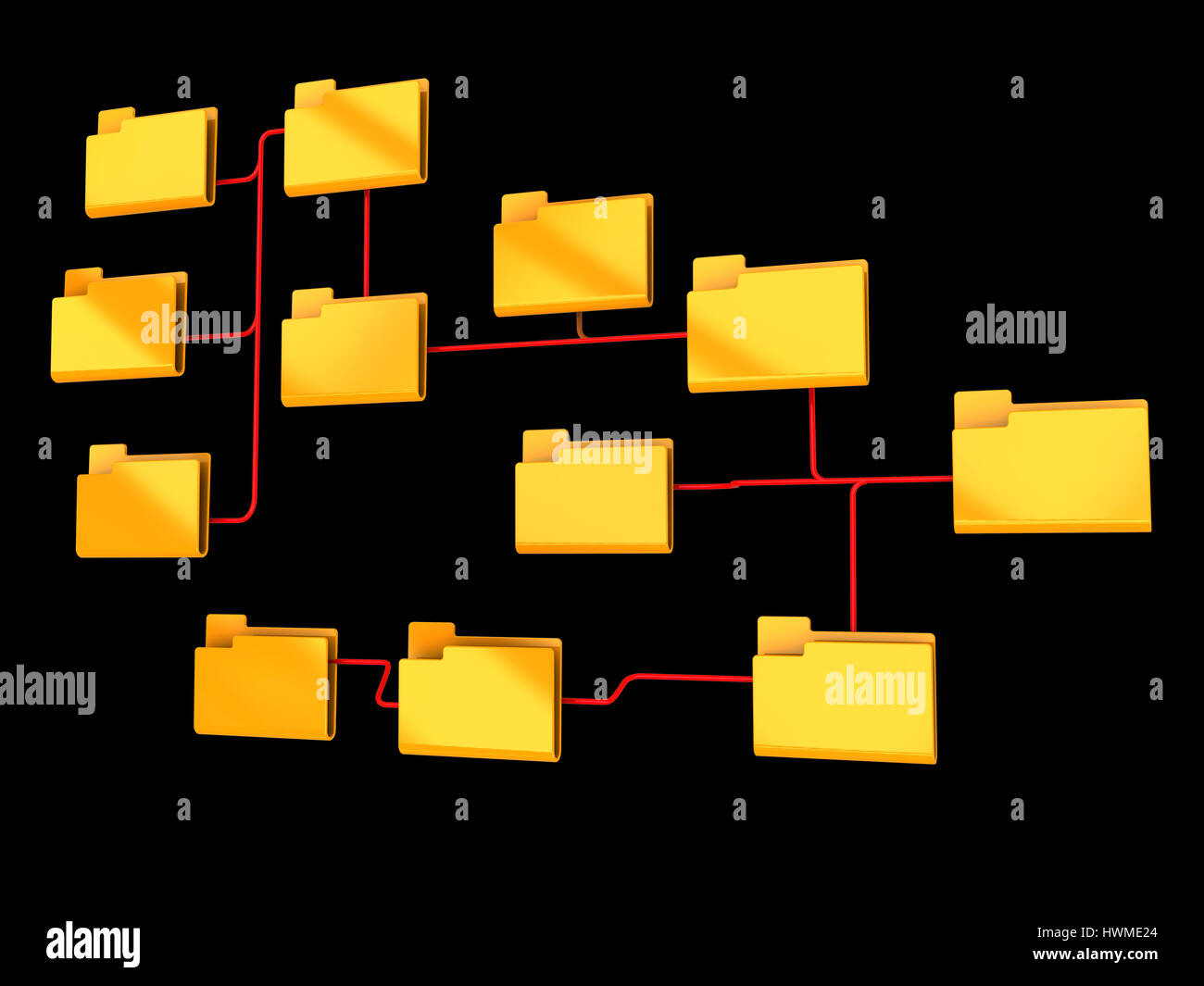 abstract 3d illustration of folders organization graph Stock Photo - Alamy
