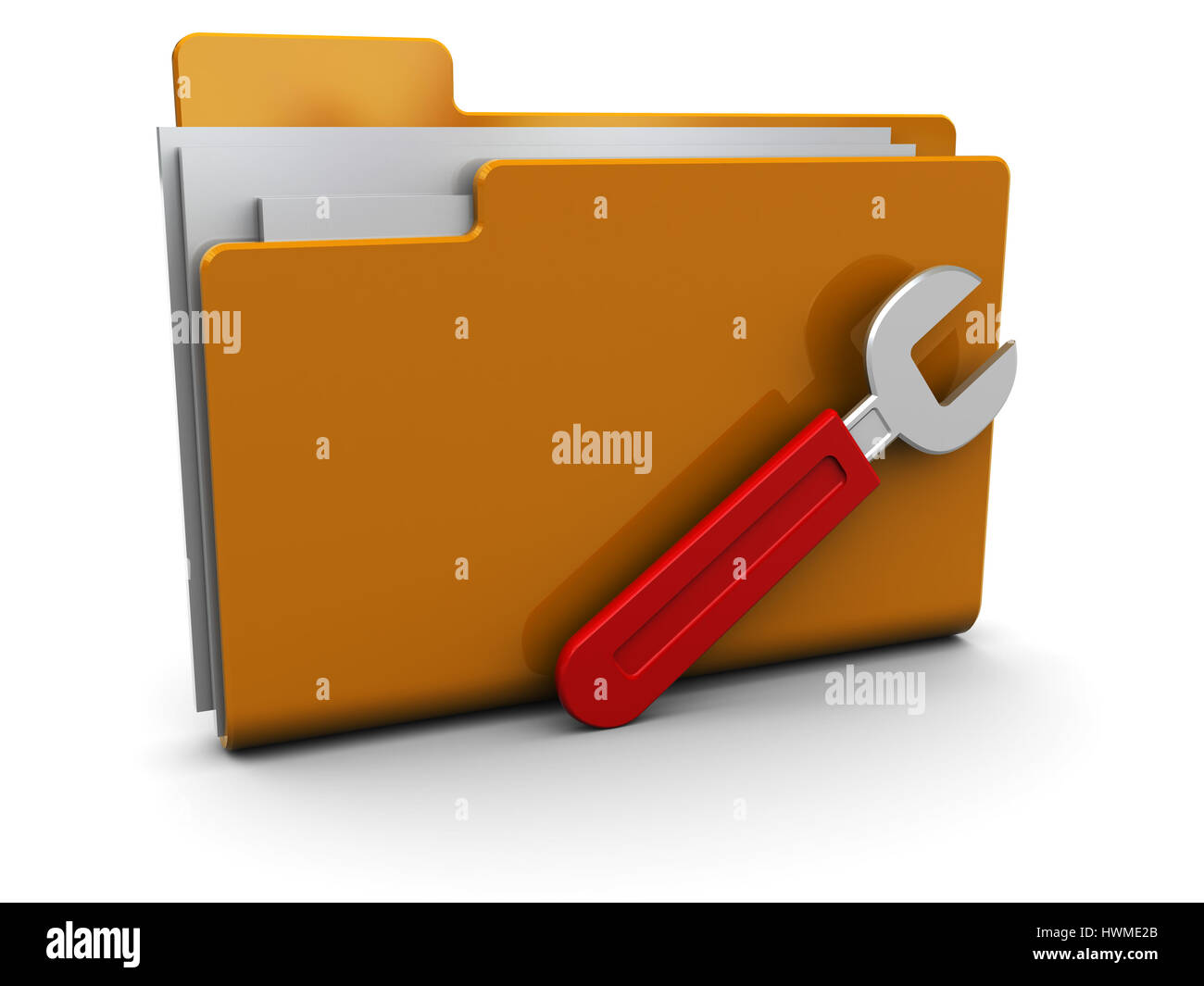 3d illustration folder icon wrench hi-res stock photography and images ...