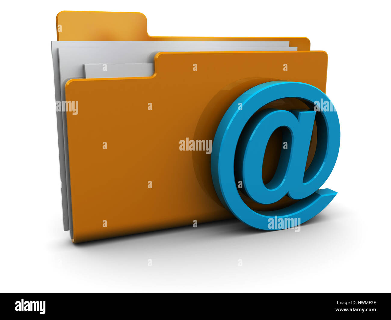 3d illustration of mail folder icon or symbol, over white background ...