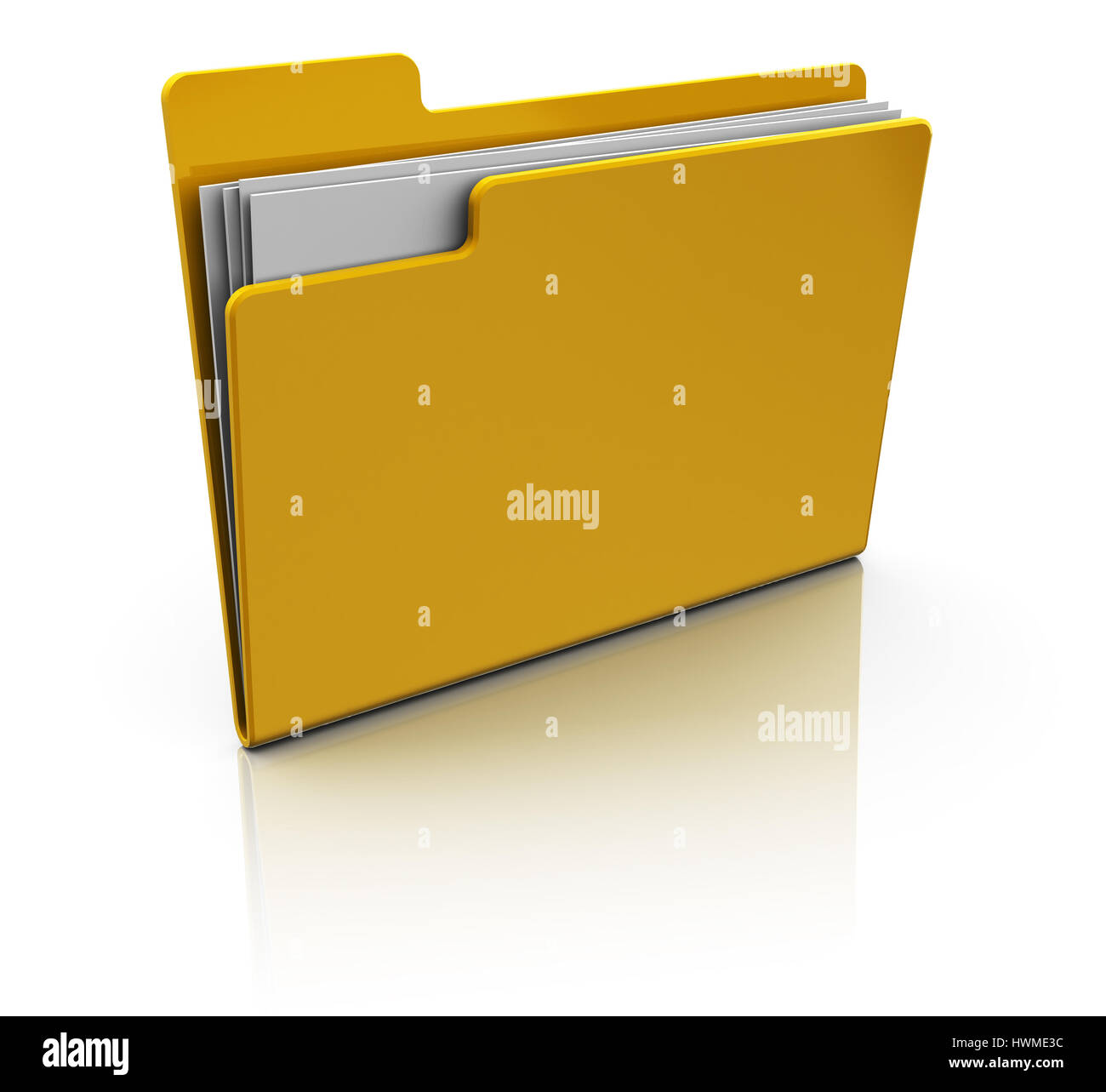 Yellow computer folder on white hi-res stock photography and images - Alamy