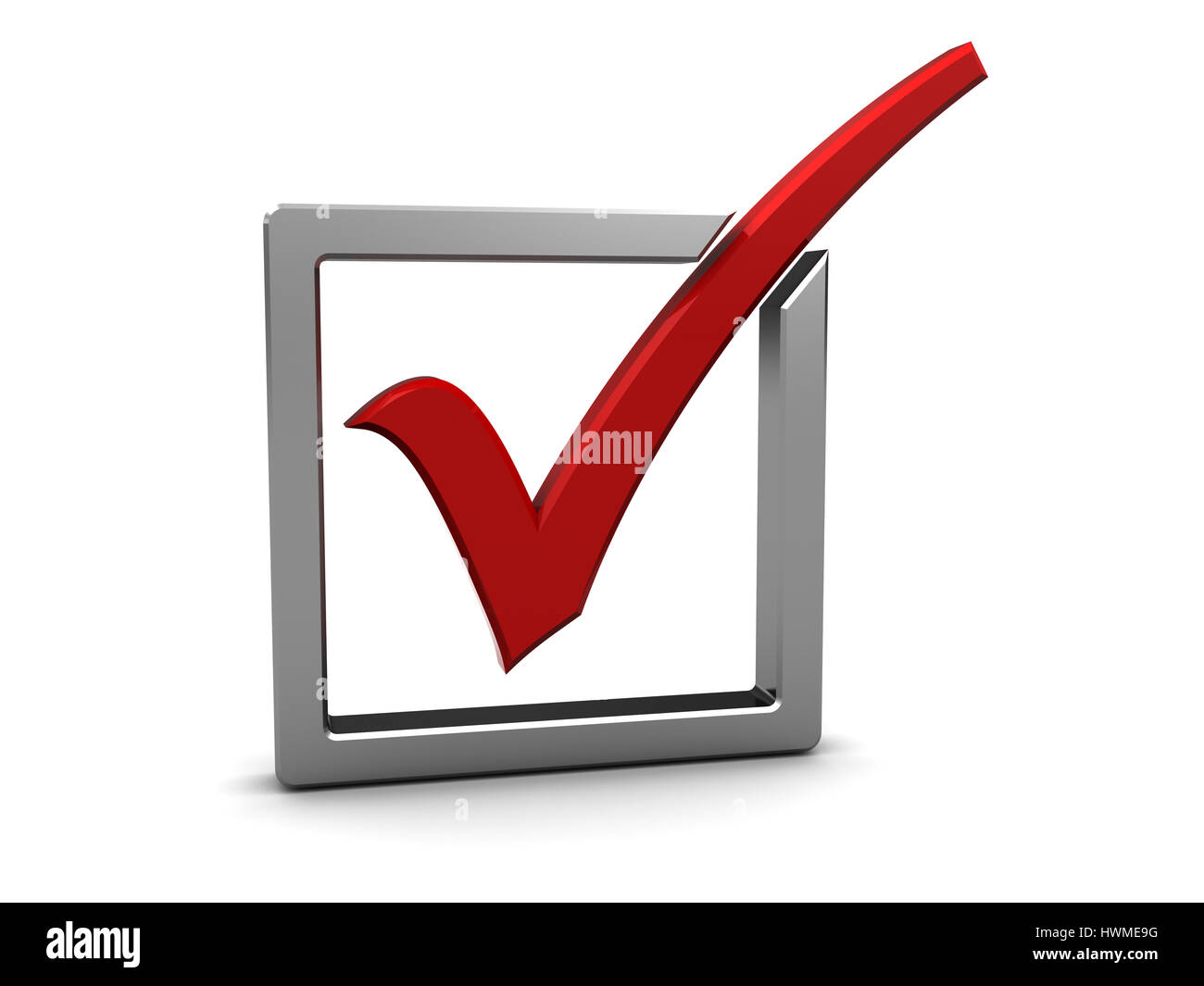 3d illustration of check-mark over white background Stock Photo - Alamy