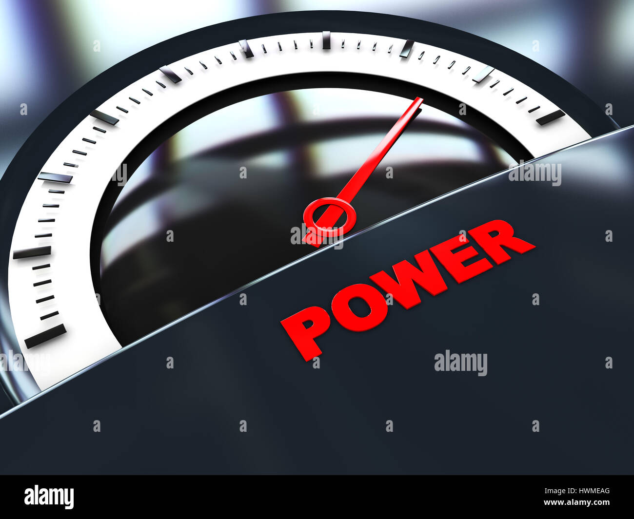 abstract 3d illustration of power scale with reflections, dark ...