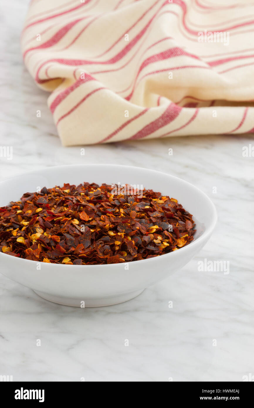 dried red hot pepper flakes spicy and delicious Stock Photo - Alamy