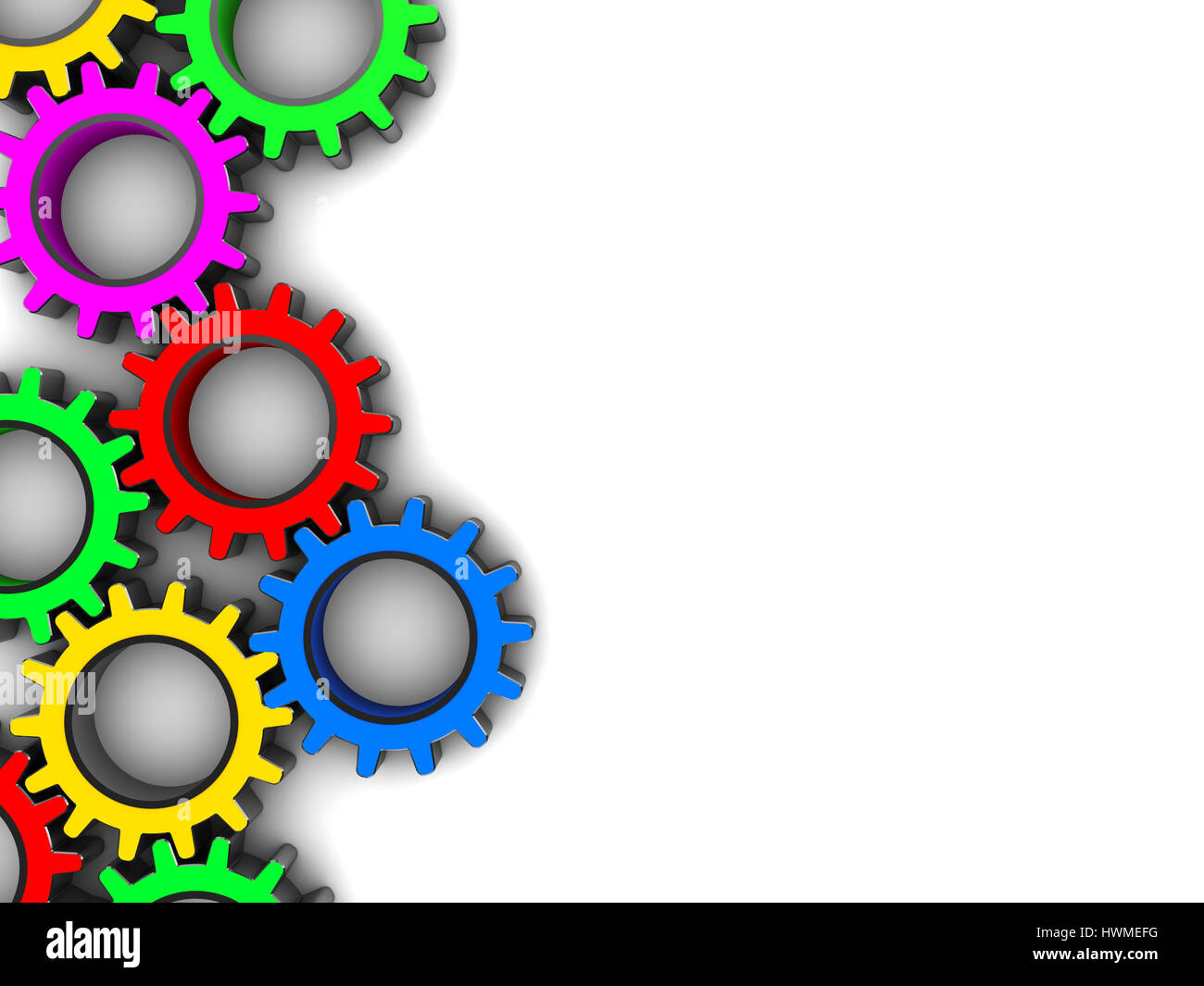 abstract 3d illustration of colorful gear wheels background Stock Photo ...