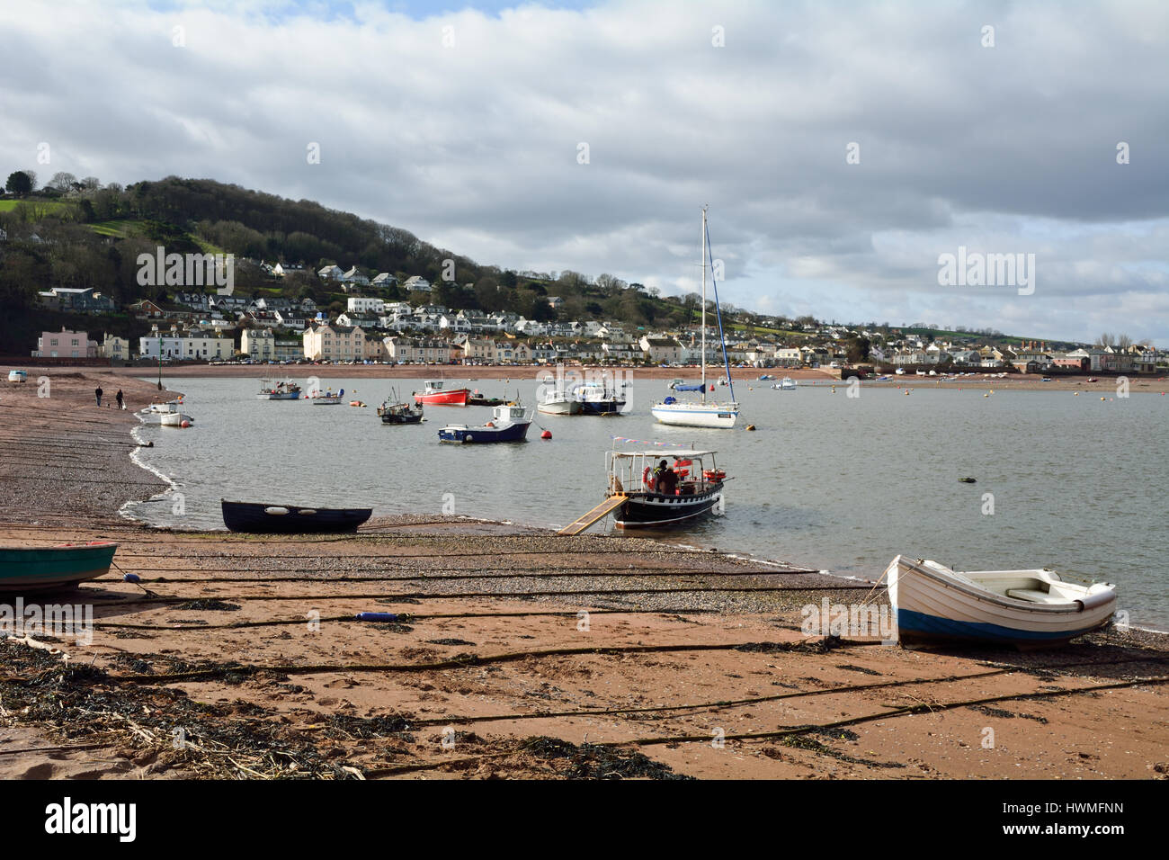 People about to travel on the Teignmouth to Shaldon Ferry from ...