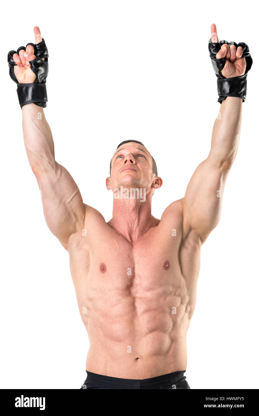 Strong Mixed Martial Arts fighter isolated in white Stock Photo - Alamy