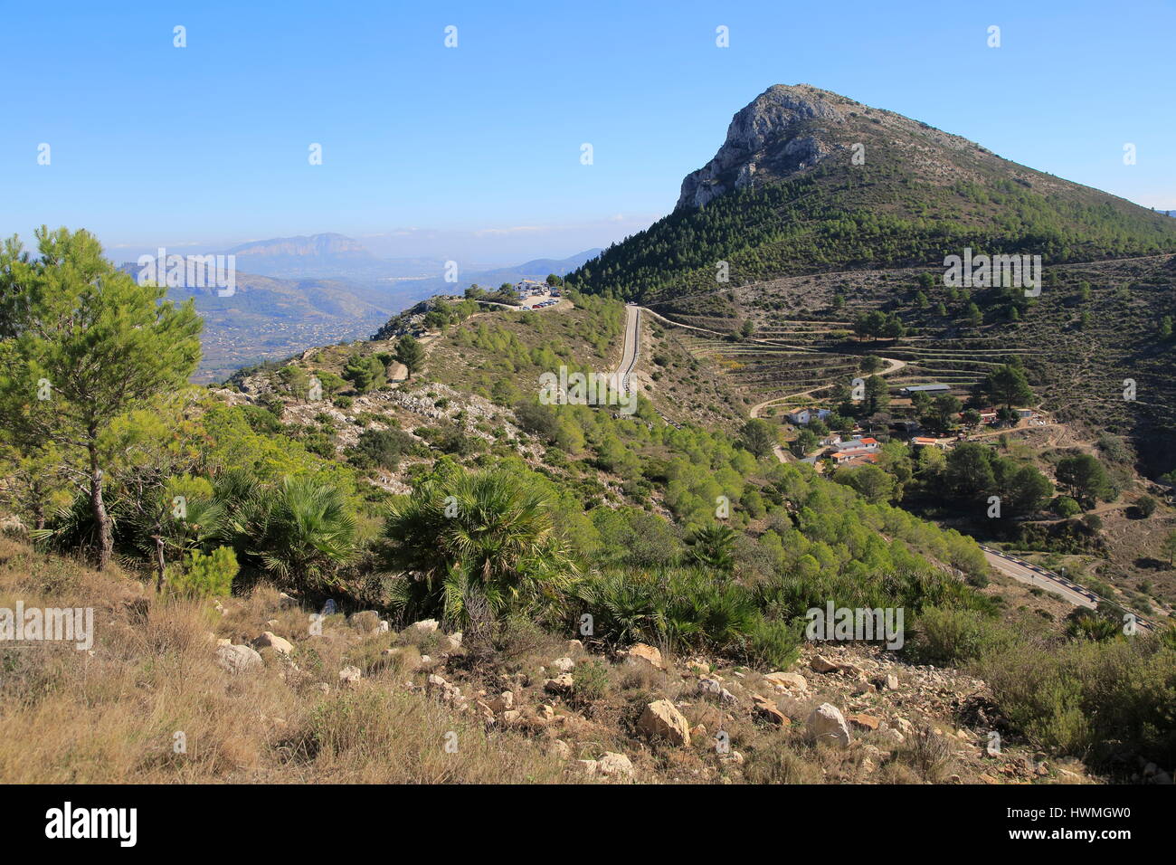 Mountain peaks landscape at Coll de Rates, Tàrbena, Marina Alta ...
