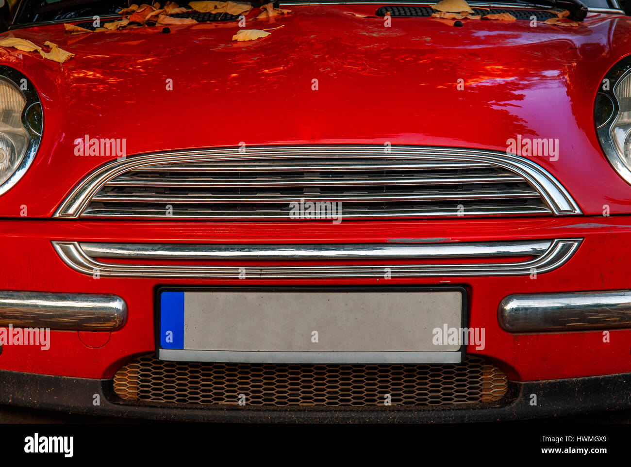 Red brendless front of car background Stock Photo - Alamy