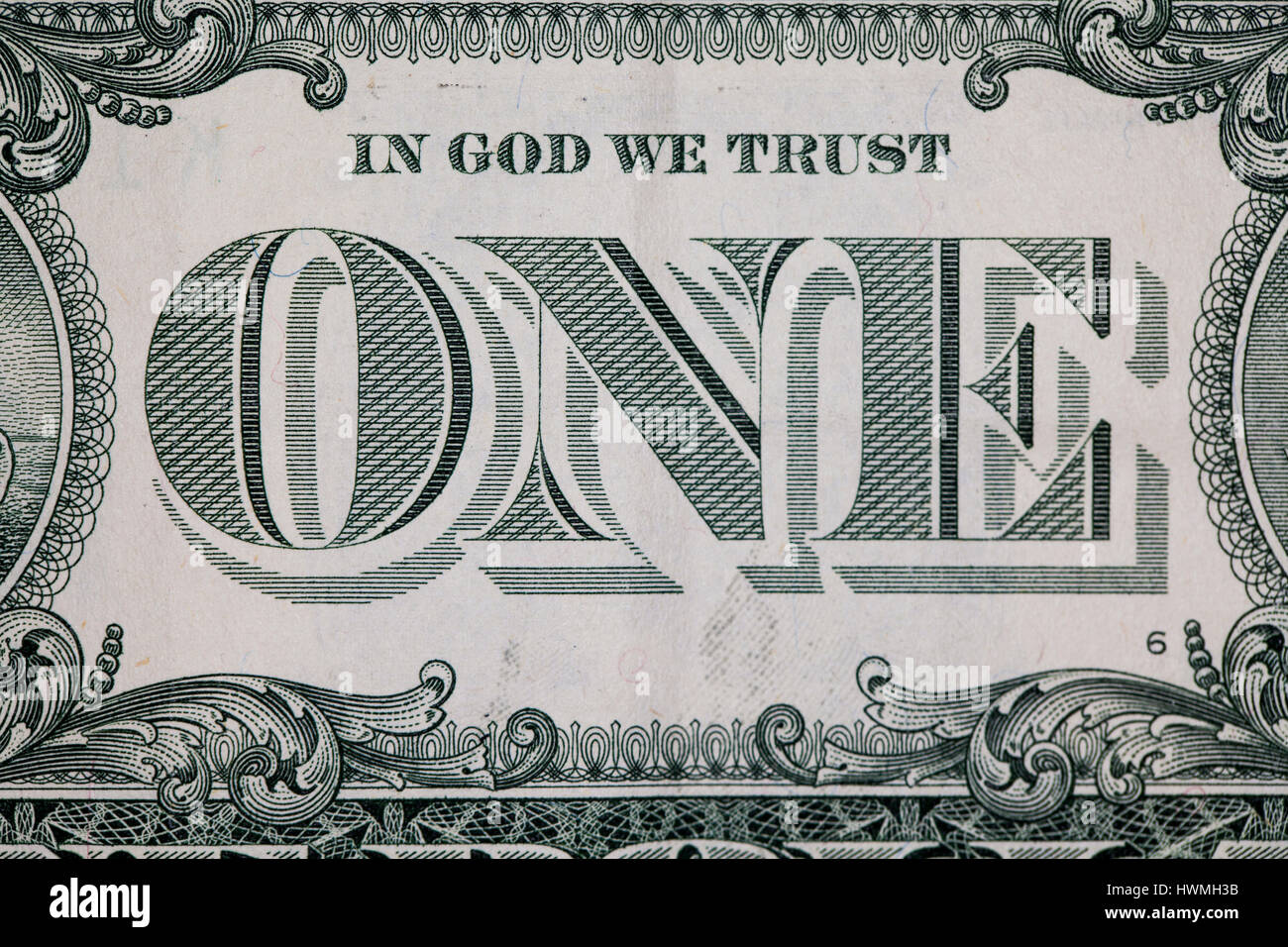 close up on one dollar reverse Stock Photo - Alamy