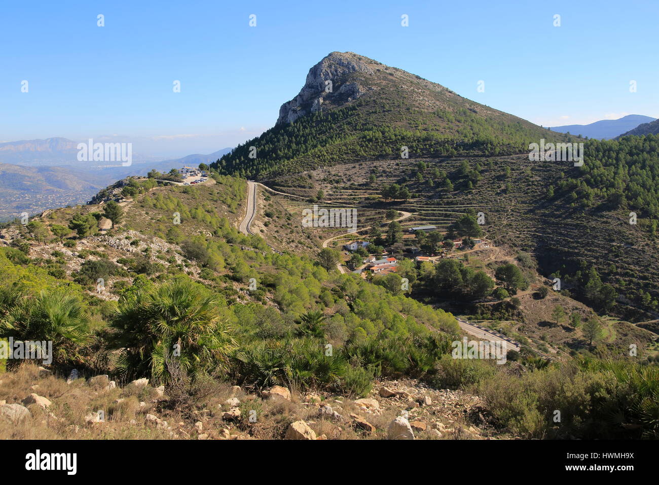 Mountain peaks landscape at Coll de Rates, Tàrbena, Marina Alta ...