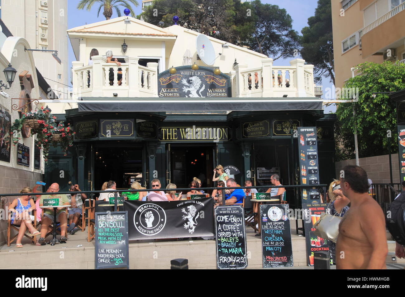 British cafe benidorm spain hi-res stock photography and images - Alamy