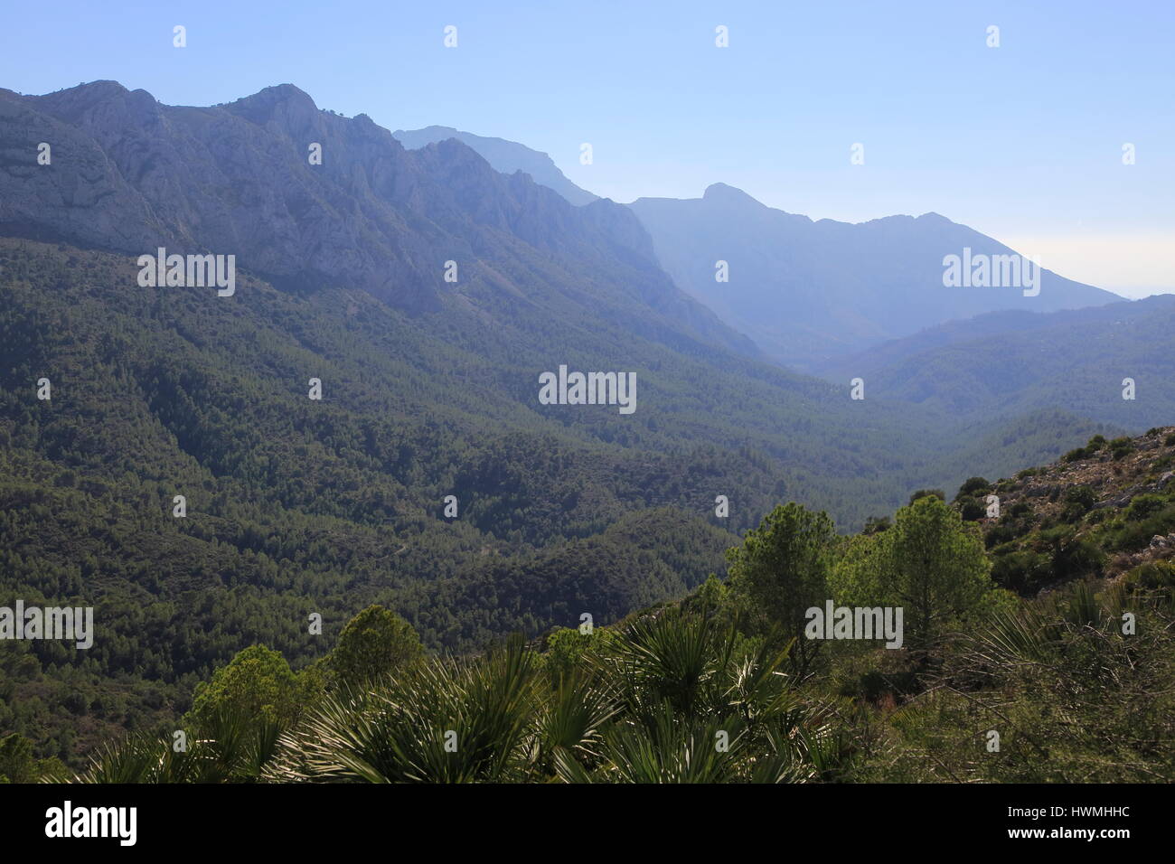 Mountain peaks landscape at Coll de Rates, Tàrbena, Marina Alta ...