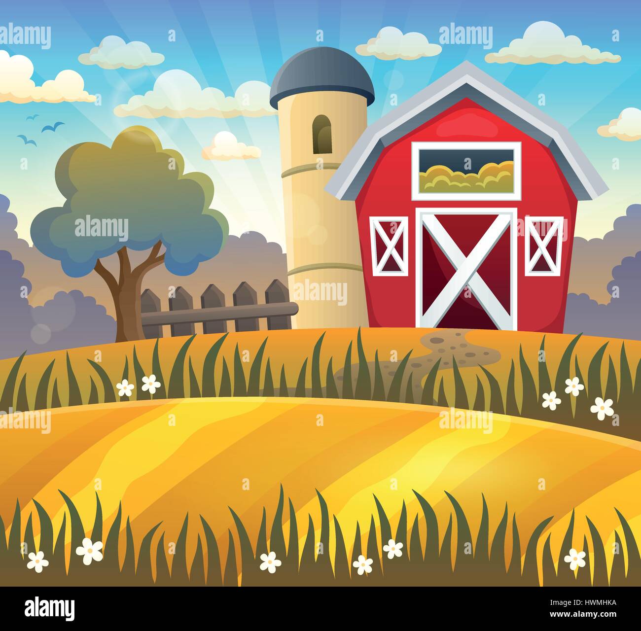 Farmland theme background 2 - eps10 vector illustration Stock Vector ...