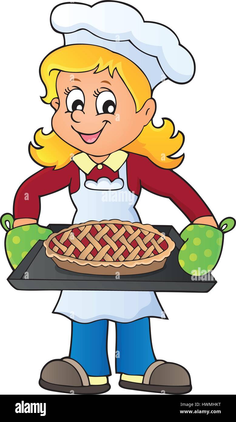 Female cook theme image 8 - eps10 vector illustration Stock Vector ...