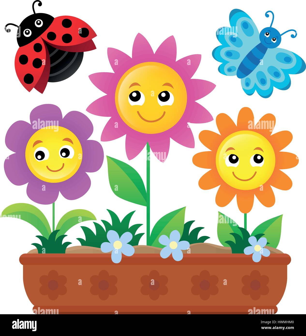 Flower box in shape Stock Vector Images - Alamy