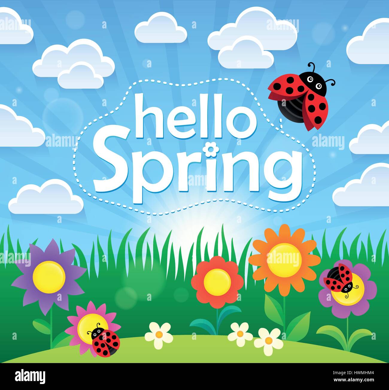 Hello spring theme image 2 - eps10 vector illustration Stock Vector ...