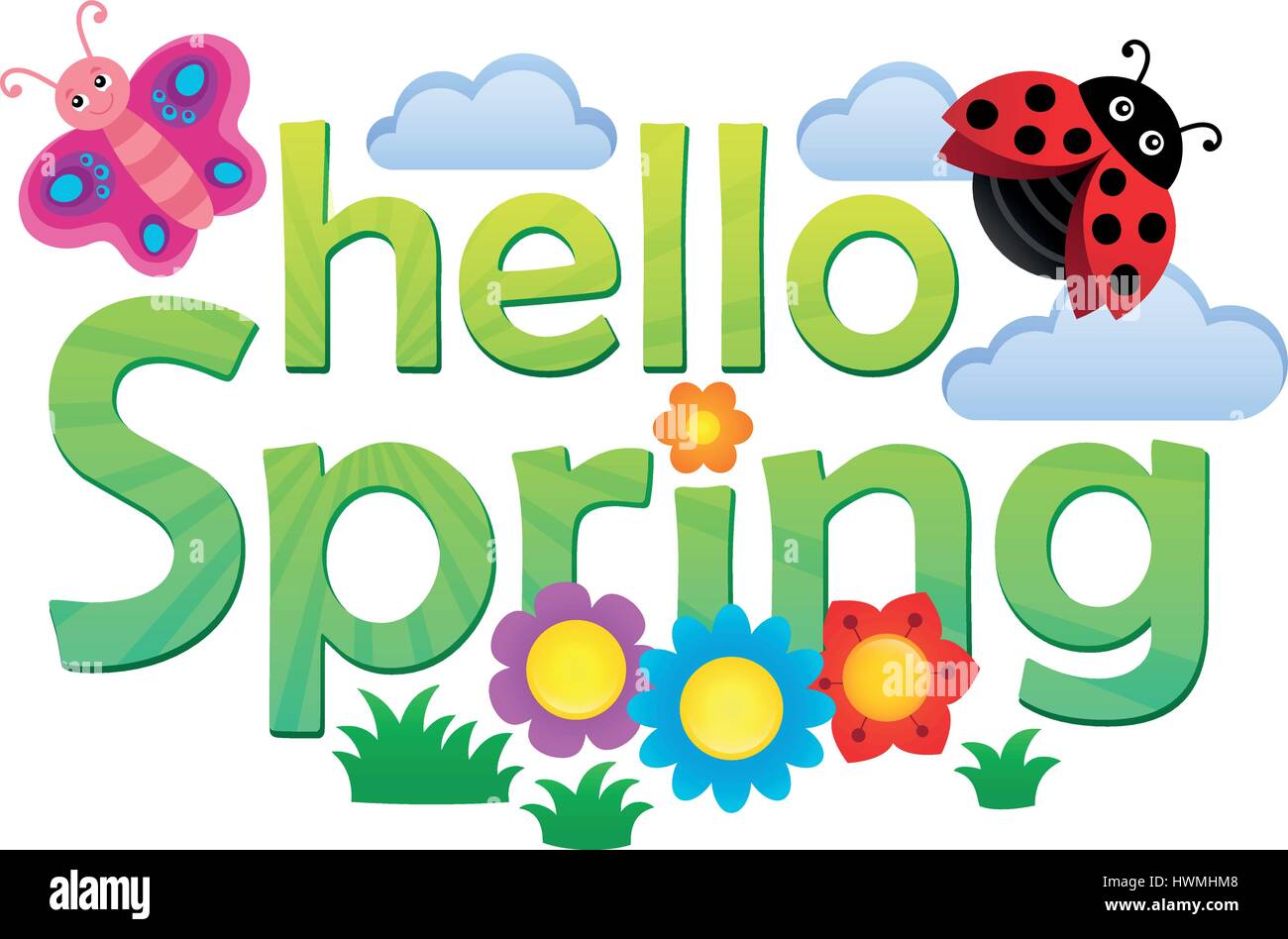 Hello spring theme image 3 - eps10 vector illustration Stock Vector ...