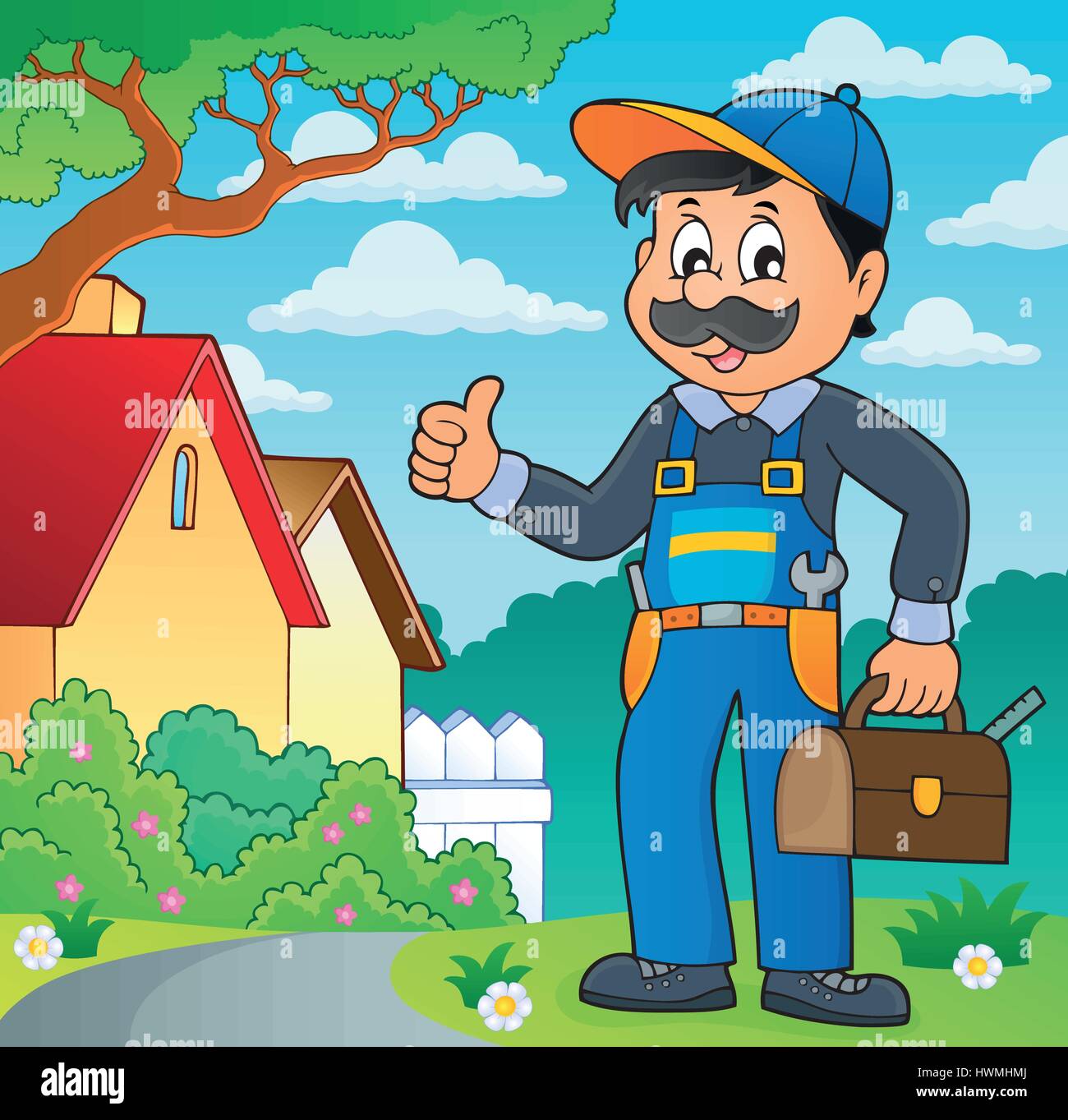 Plumber theme image 2 - eps10 vector illustration Stock Vector Image ...