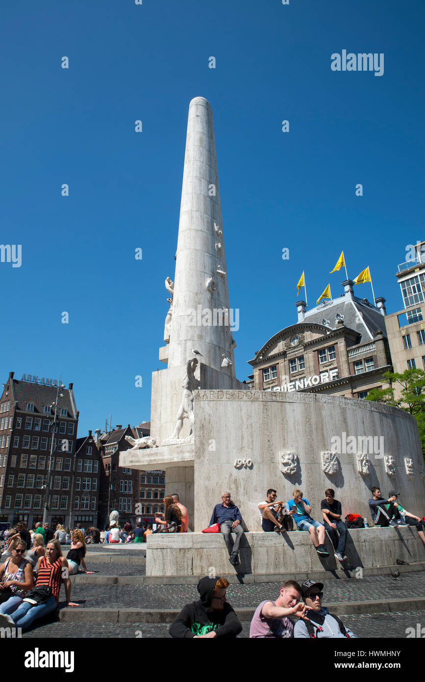National monument, Dam Square, Amsterdam Stock Photo - Alamy