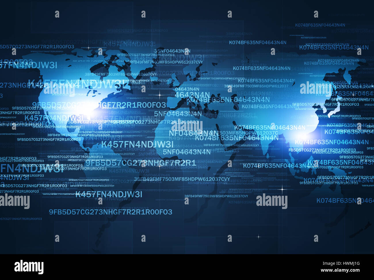 digital coding concept technology internet security blue background ...