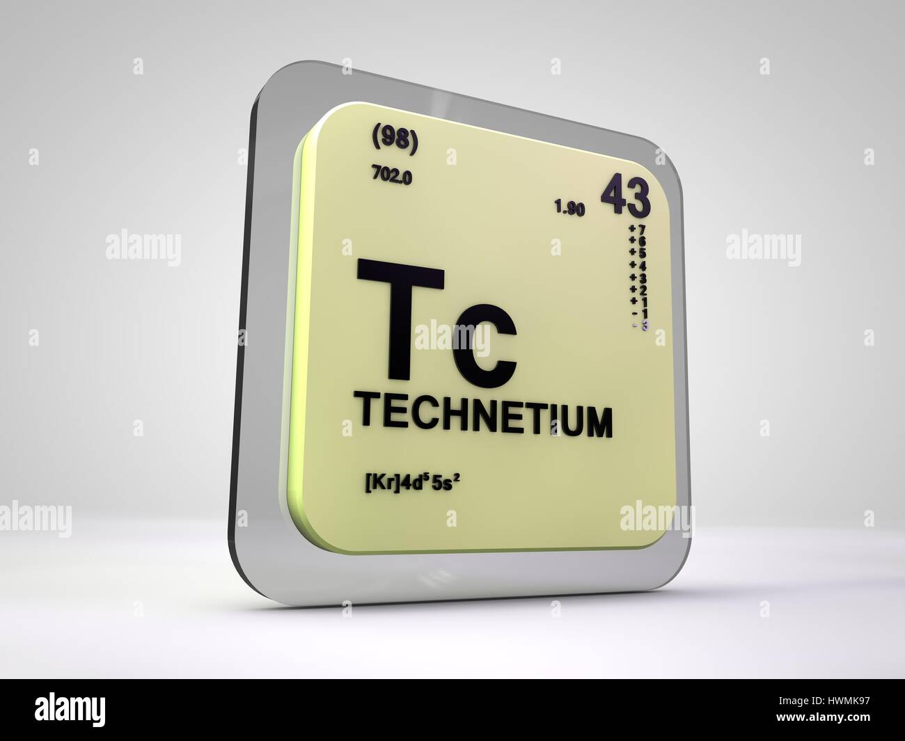 Technetium - Tc - chemical element periodic table 3d render Stock Photo ...