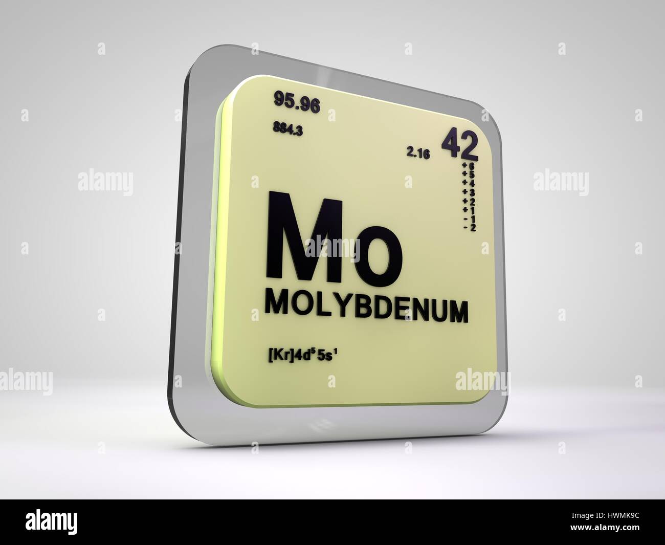 Molybdenum - Mo - chemical element periodic table 3d render Stock Photo ...