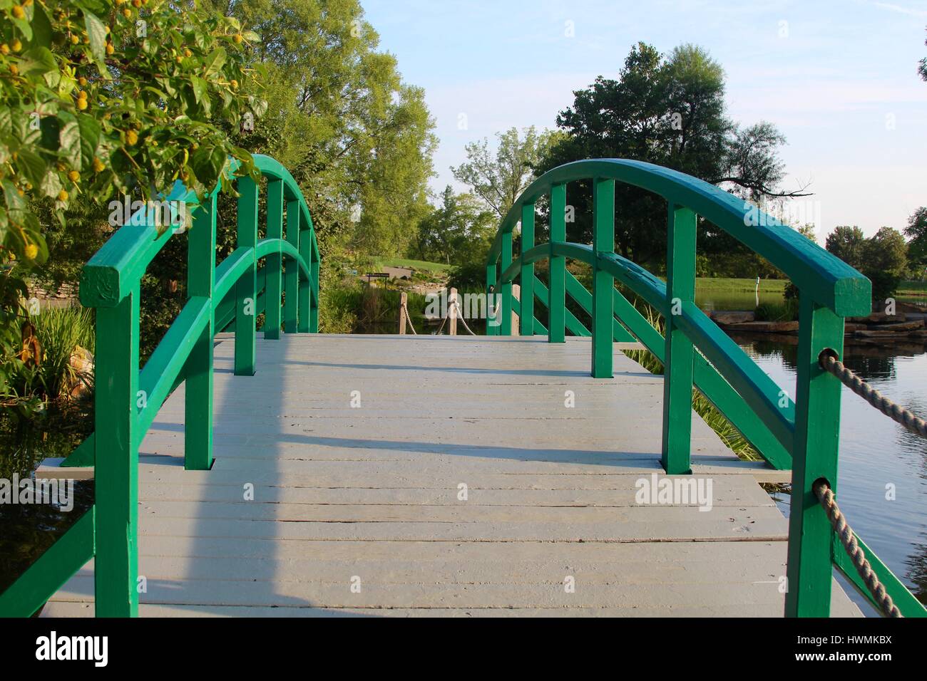 The wooden bridge walkway on a close up view Stock Photo - Alamy