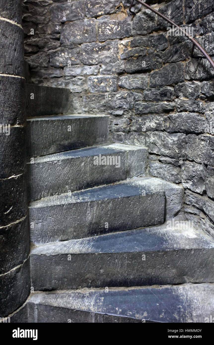 Steps in old castle Stock Photo - Alamy