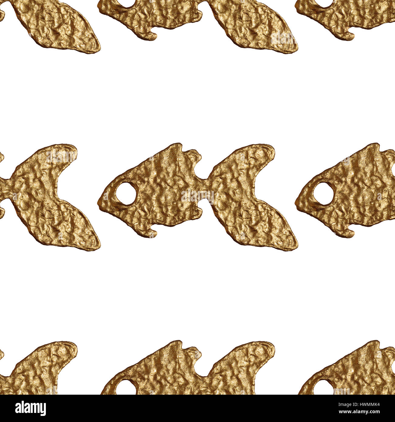 Gold fishes seamless pattern. Hand painted glittering sea background ...