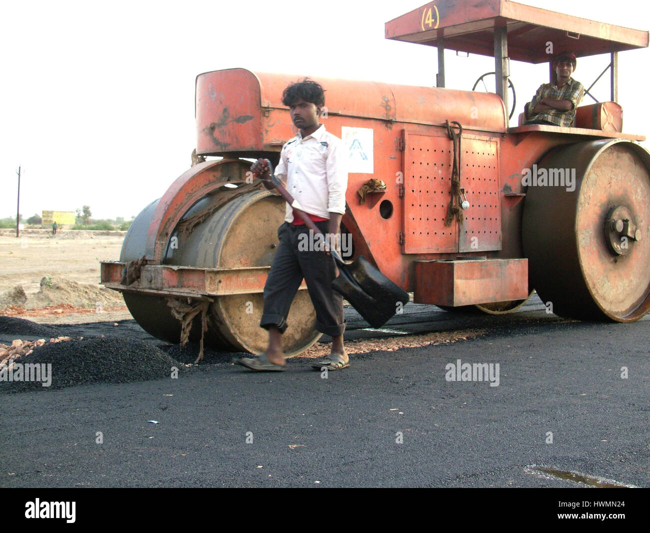 Road under Construction, Paddy Fields Indian Village, Substation ...