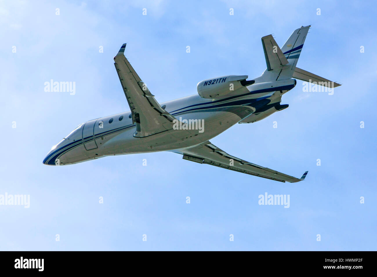 Galaxy G-200 personal executive jet over the skies of Sarasota SRQ ...