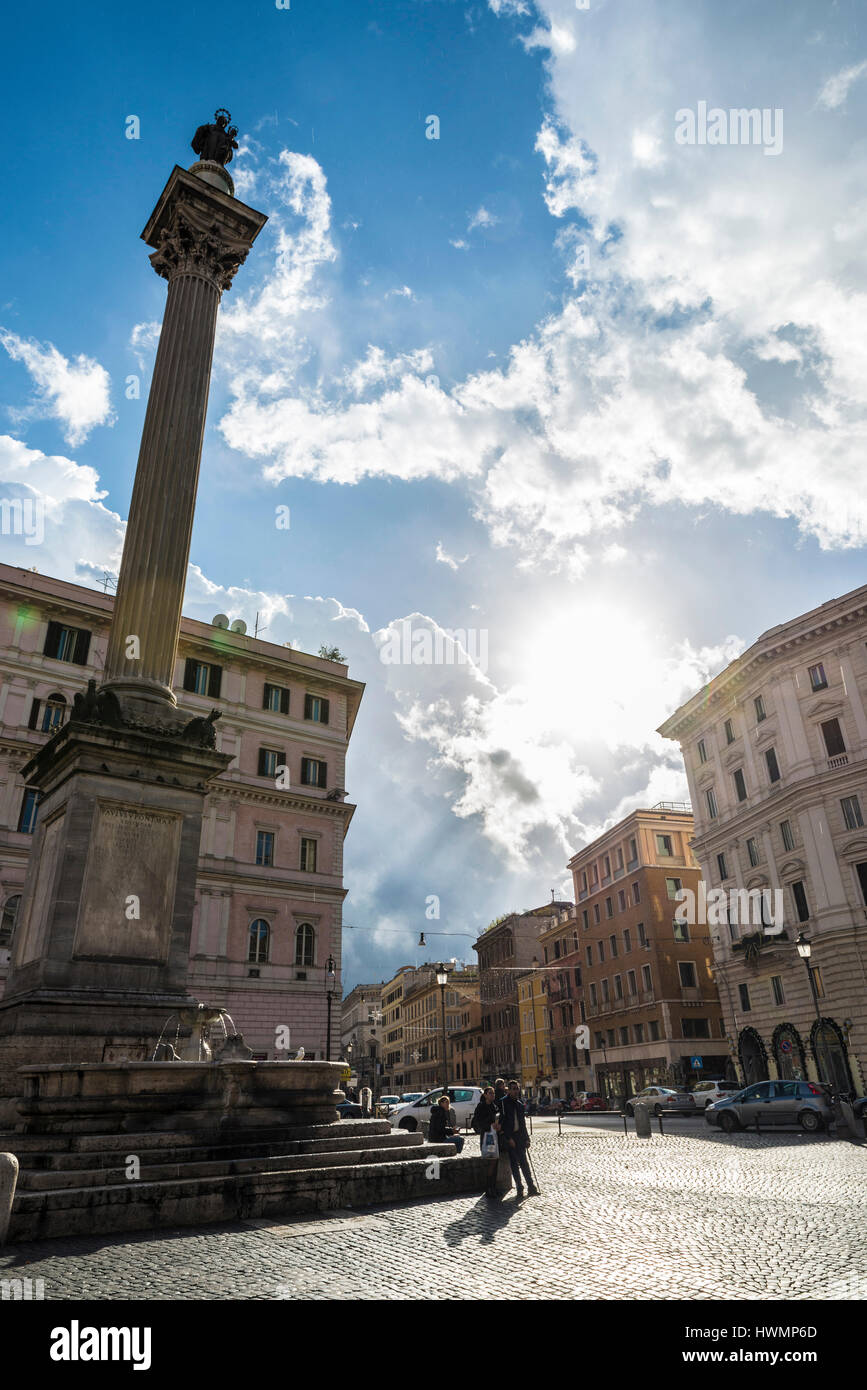 Rome, Italy - January 3, 2017: Street of the old town of Rome with the ...