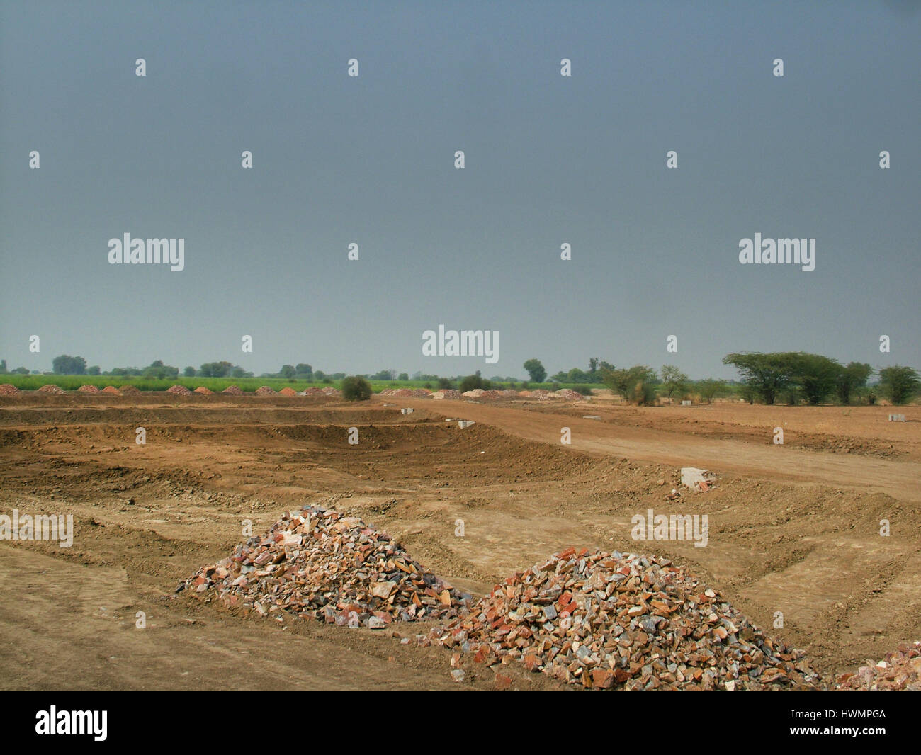 Road under Construction, Paddy Fields Indian Village, Substation ...