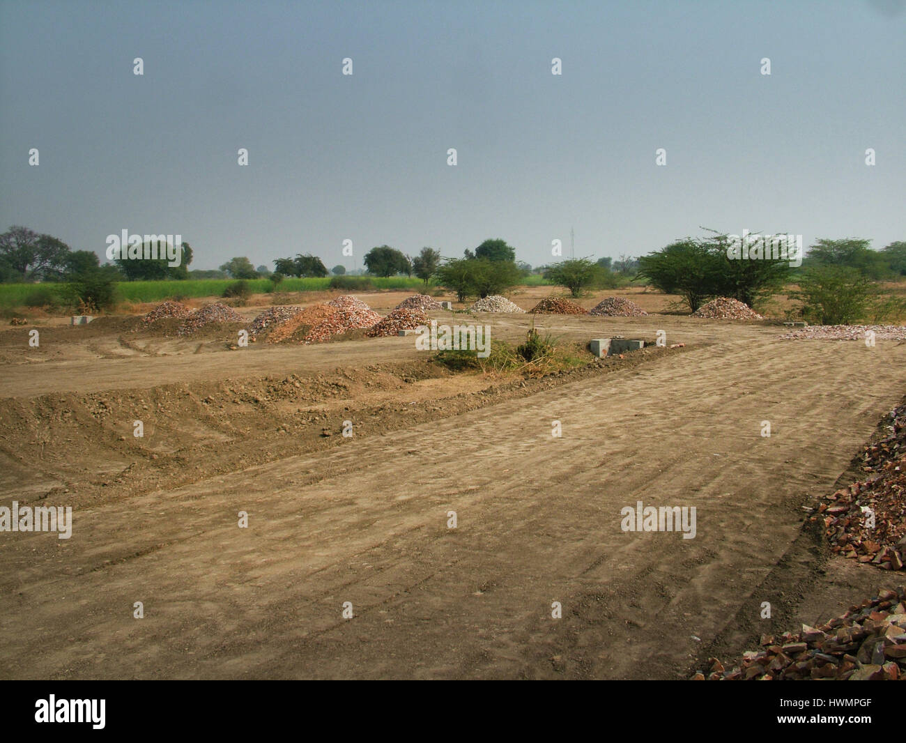 Road under Construction, Paddy Fields Indian Village, Substation ...