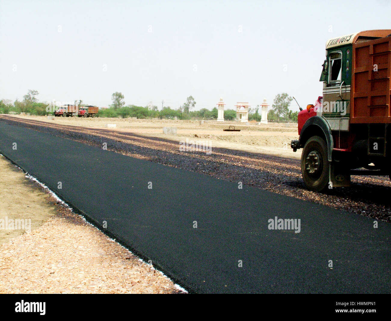 Road under Construction, Paddy Fields Indian Village, Substation ...