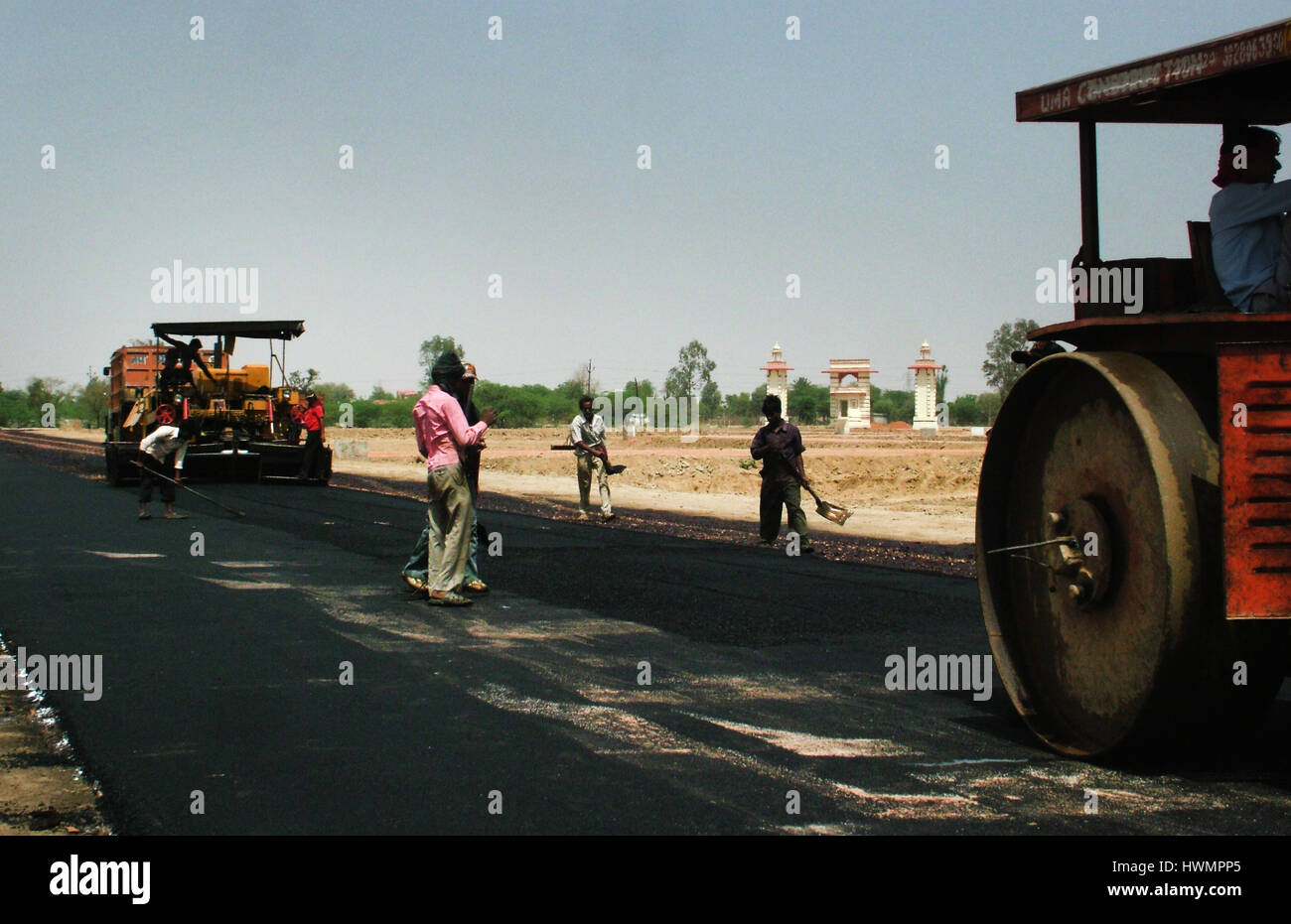 Road under Construction, Paddy Fields Indian Village, Substation ...