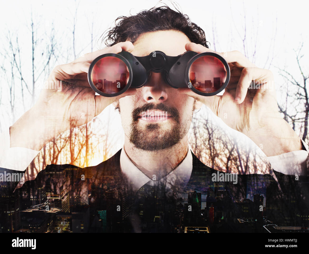 Businessman looking to the future Stock Photo - Alamy