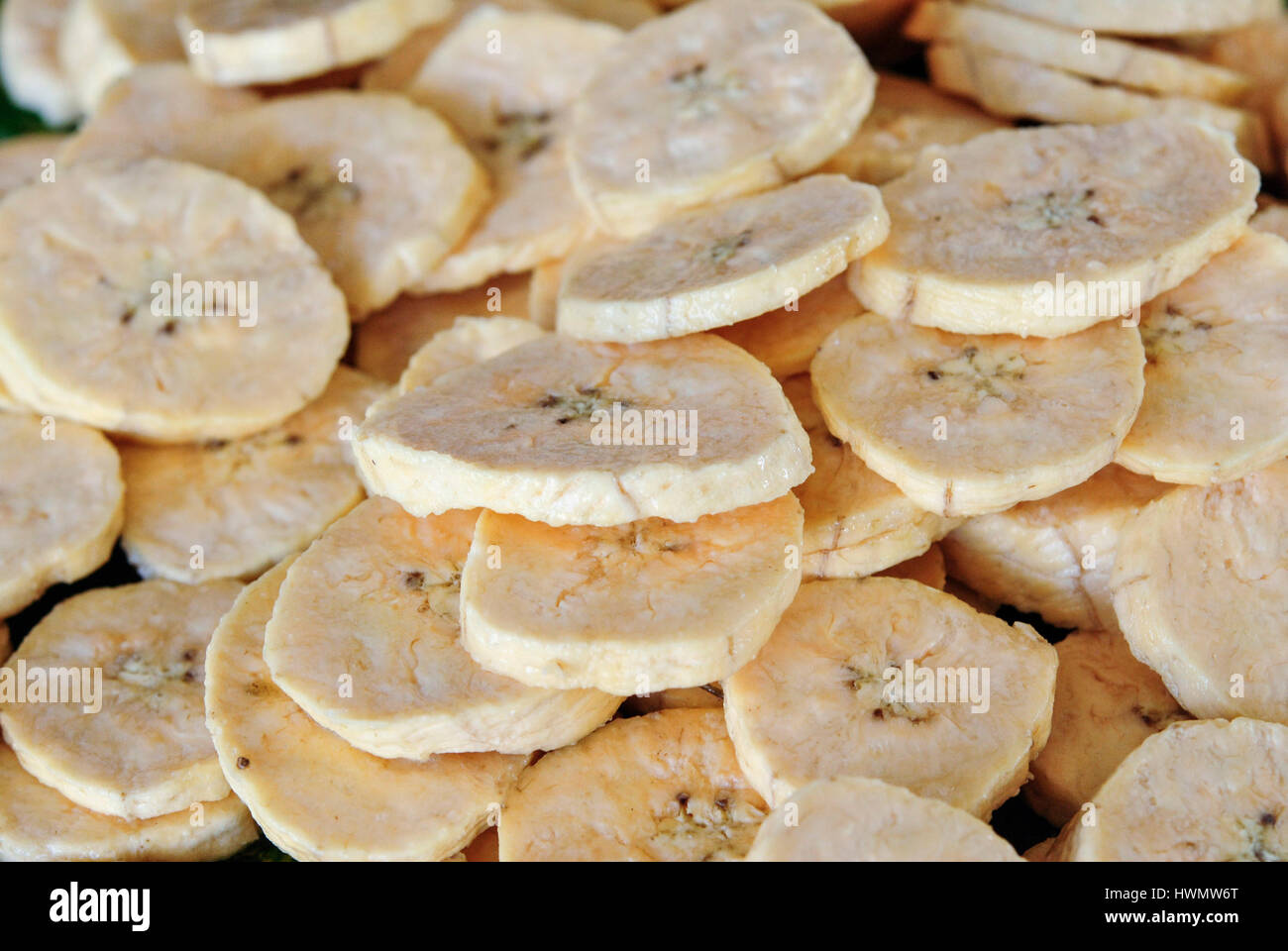 Cut raw plantain (commonly called in Ecuador as "verde"). Ecuador Stock ...