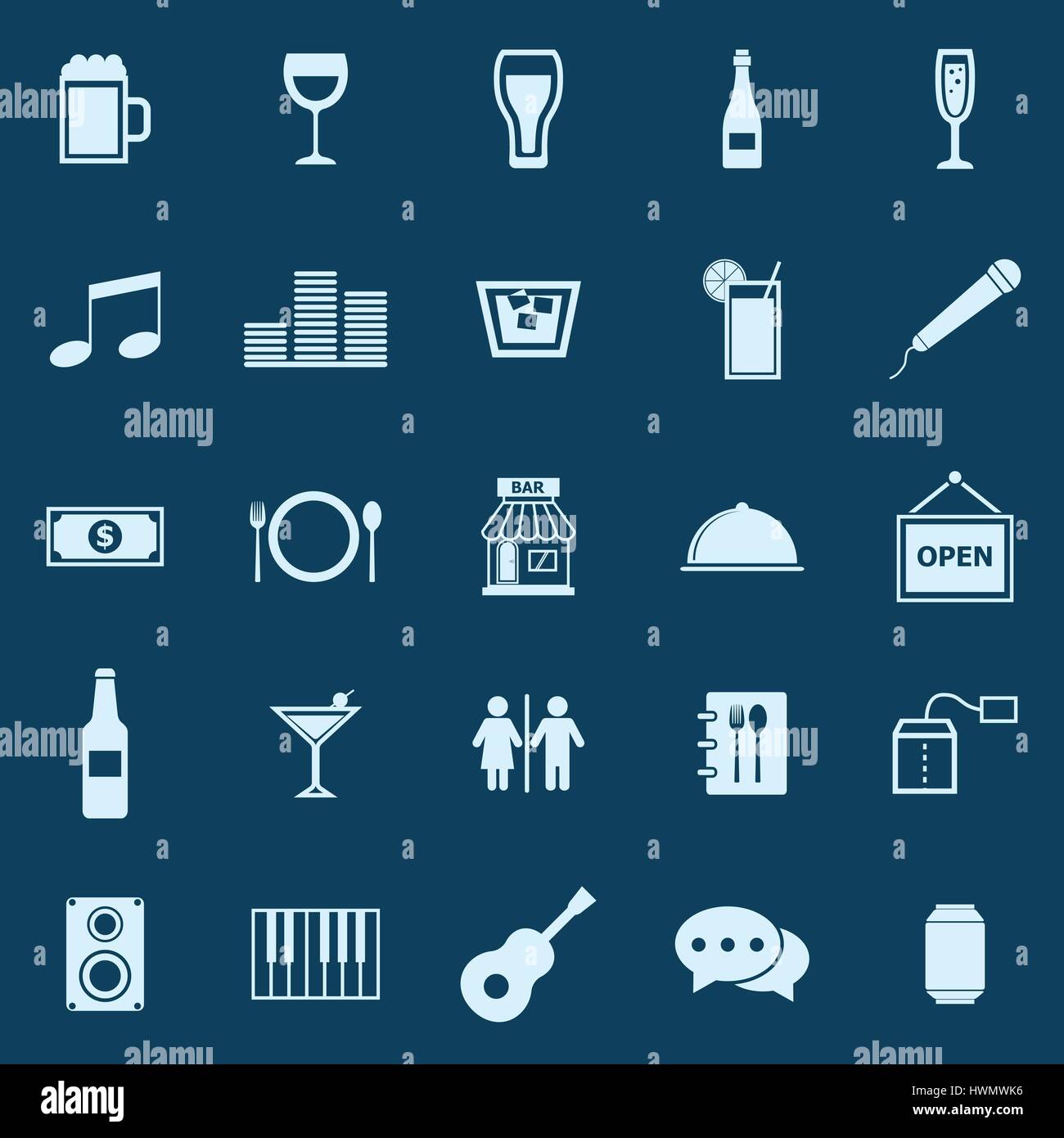 Bar color icons on blue background, stock vector Stock Vector Image ...