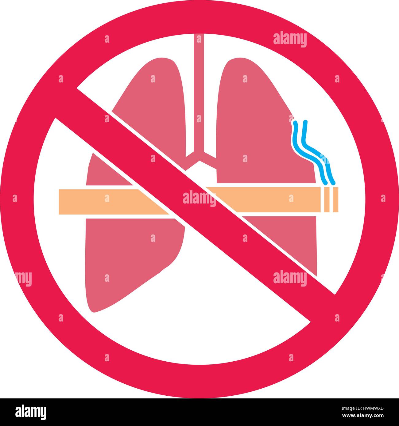Don't smoke sticker vector design with lungs Stock Vector Image & Art ...