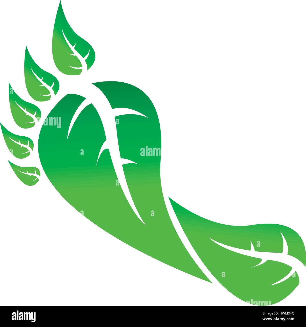 gogreen footprint green leaves vector Stock Vector Image & Art - Alamy