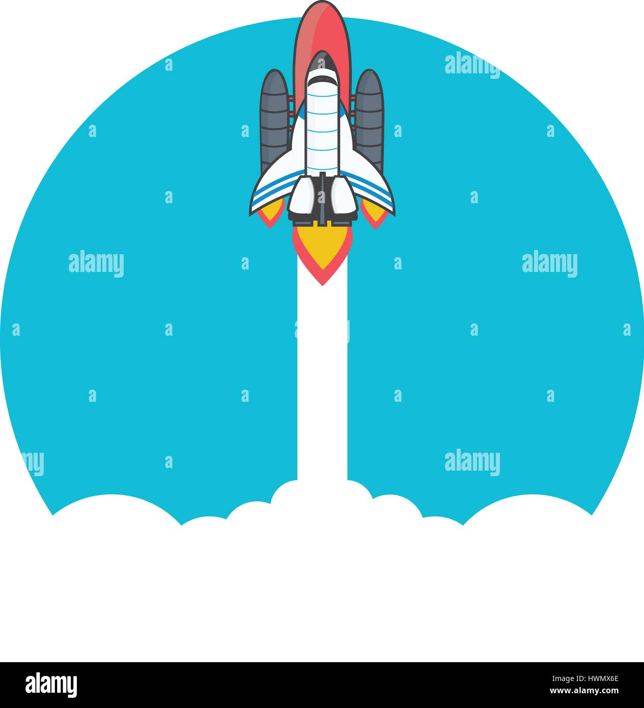 rocket launching vector images with clouds Stock Vector Image & Art - Alamy